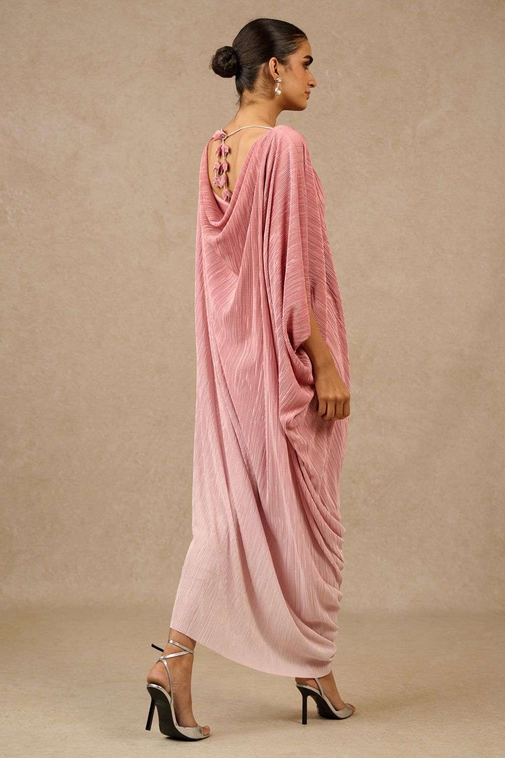 Buy Tarun Tahiliani Soft Pink Crinkle Kaftans